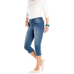 Damen Caprijeans mit seitlichem Dehnbund blue-bleached, Gr&ouml;&szlig;e 38