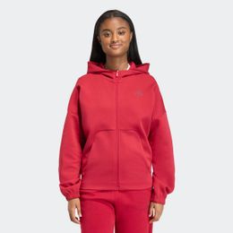 Kapuzensweatshirt adidas Sportswear "W FI SL FZ HD", Damen, Gr. L, rot (active maroon), Obermaterial: 68% Baumwolle, 32% Polyester, normal, Rundhals, angesetztes B&uuml;ndchen, Sweatshirts, mit Rei&szlig;verschluss