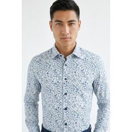 Langarmhemd MARVELIS, Herren, Gr. 44, N-Gr, gr&uuml;n, Web, Obermaterial: 100% Baumwolle, schmal normal, 2-Knopf-Manschette, Hemden, New York Kentkragen, floraler Print, body fit