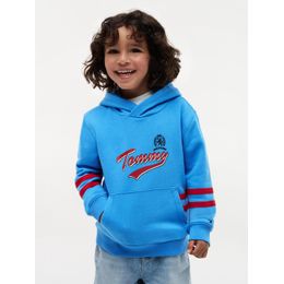 Kapuzensweatshirt Tommy Hilfiger, Jungen, Gr. 7 (122), copenhagen blau, Sweatware, Obermaterial: 100% Baumwolle, unifarben, regular fit normal, Rundhals, B&uuml;ndchen, Sweatshirts, Regular Fit, Kinder bis 16 Jahre, Tommy-Druck