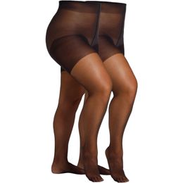 Feinstrumpfhose Camano "fine curvy", Damen, Gr. 44/46, schwarz, Obermaterial: 82% Polyamid, 18% Elasthan, unifarben, elastisch, Strumpfhosen Feinstrumpfhose, Curvy-Tights, matt, extra breiter Bund