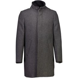 Kurzmantel LINDBERGH "Mantel Relaxed Fit", Herren, Gr. L, grau (dk grau mix), Obermaterial: 60% Wolle, 40% Polyester. Futter: 55% Polyester, 45% Viskose. F&uuml;llung: 100% Polyester, M&auml;ntel Kurzmantel