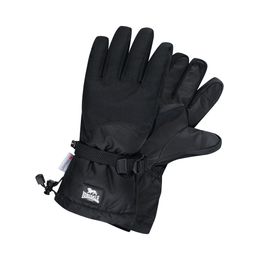 Skihandschuhe Lonsdale "BRECON", Damen, Gr. L, schwarz (schwarz, wei&szlig;), Kunstfaser, Handschuhe, 2-teiliges Set, mit Futter aus Polyester