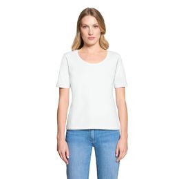 Kurzarmshirt Betty Barclay "Damen mit Struktur", Damen, Gr. 36, wei&szlig;, Jersey, Obermaterial: 95% Baumwolle, 5% Elasthan, gerade normal, Rundhals, Shirts