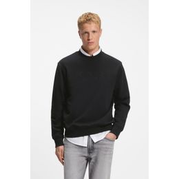 Sweatshirt BOSS Orange, Herren, Gr. L, schwarz001, Sweatware, Obermaterial: 100% Baumwolle, unifarben, relaxed fit normal, Rundhals, B&uuml;ndchen, Sweatshirts Sweatshirt, Rundhalsausschnitt, Relaxed Fit, gro&szlig;e Logo-Stickerei