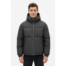 Jack & Jones Steppjacke JACK & JONES "JPRBLALENNOX PUFFER JACKET", Herren, Gr. L, grau (dunkelgrau melange), Web, Obermaterial: 100% Polyester, meliert, regular fit normal, Jacken Steppjacke