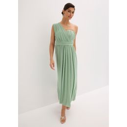 Maxikleid bonprix, Damen, Gr. 44, N-Gr, gr&uuml;n (pastellgr&uuml;n (l&auml;nge: regul&auml;r)), Obermaterial: 96% Polyester, 4% Elasthan. Futter: 100% Polyester, regular fit, Kleider Maxikleid, Maxi-L&auml;nge, ohne &Auml;rmel, Regular Fit, aus Mesh-Obermaterial