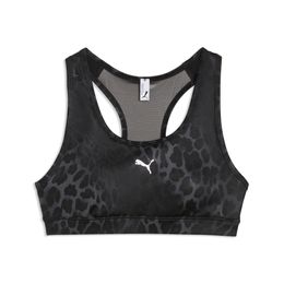Sport-BH Puma "4KEEPS BRA - P - SPOTTED HAZE - MID", Damen, Gr. L, N-Gr, schwarz (Puma schwarz), Interlock, Obermaterial: 85% Polyester, 15% Elasthan, schmal, BHs Sport-BH, mit Feuchtigkeitsmanagement, mit herausnehmbaren Polstern