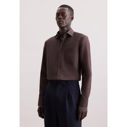 Businesshemd Seidensticker "Schwarze Rose", Herren, Gr. XXL (46), normale &Auml;rmell&auml;ngen, braun, 100% Baumwolle, unifarben, regular fit, 2-Knopf-Manschette, Hemden, Regular 1/1 Kentkragen Uni