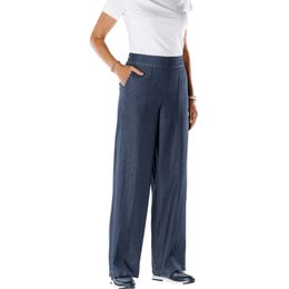 Damen High-waist-Jeans mit weiten Hosenbeinen dark blue, Gr&ouml;&szlig;e 54