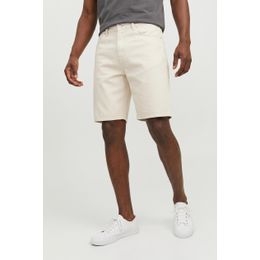 Jack & Jones Shorts JACK & JONES "JJIALEX JJCLASSIC SHORTS AM 469 SN", Herren, Gr. L, N-Gr, ecru, Web, Obermaterial: 100% Baumwolle, unifarben, weit knielang, Hosen Shorts, Baumwolle, baggy fit