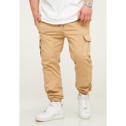 Cargohose Soulstar "Freizeithose Jogger-Hose mit elastischem Bund Stoffhose f&uuml;r Herren", Herren, Gr. 29, Einheitsgr&ouml;&szlig;e, beige, Obermaterial: 97% Baumwolle CO. 3% Elasthan EL., Hosen Cargohose