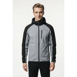Outdoorjacke McKINLEY "HE.-JACKE CIAMARELLO II JKT M", Herren, Gr. L, grau (blau petrol, schwarz ni), Web, Obermaterial: 100% Polyester, unifarben, normal, Rundhals, eingesetzt eingefasste Kante, Jacken Outdoorjacke, Regular fit mit Stehkragen
