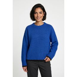 V&eacute;ro Moda Strickpullover VERO MODA "VMSHADOW LS O-NECK PULLOVER BOO", Damen, Gr. M, surf the web detail:with schwarz, Strick, Obermaterial: 100% Polyester, unifarben mit Farbeinsatz, regular fit, Rundhals, Rippstrickb&uuml;ndchen, Pullover Strickpullover