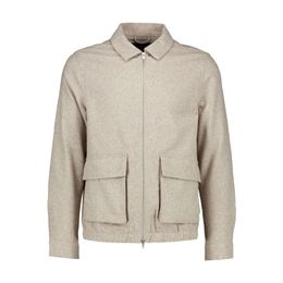 Outdoorhemd Junk De Luxe "Hemdjacke Relaxed Fit", Herren, Gr. L, Normalgr&ouml;&szlig;en, dk sand mel, Obermaterial: 56% Polyester, 40% Wolle, 4% Elasthan. Futter: 55% Polyester, 45% Viskose, Hemden