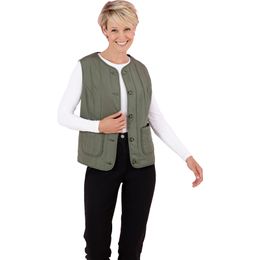 Damen Steppweste khaki, Gr&ouml;&szlig;e 48