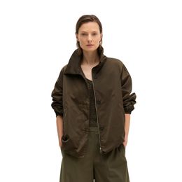 Marc O'Polo Outdoorjacke MARC O'POLO "aus recyceltem Shiny-Polyester-Twill", Damen, Gr. 36, mossy earth, Obermaterial: 100% Polyester, unifarben, loose fit, Rippb&uuml;ndchen, Jacken Outdoorjacke