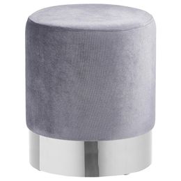 Xora Hocker, Grau, Chrom, Metall, Textil, rund, 35x42x35 cm, Wohnzimmer, Hocker, Sitzhocker