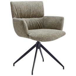 Dieter Knoll Collection Dieter Knoll Armlehnstuhl, Cappuccino, Metall, Textil, Drehkreuz, 64x86x63 cm, Stoffauswahl, Sitzfl&auml;che 360&deg; drehbar, automatische R&uuml;ckholfunktion, Esszimmer, St&uuml;hle, Esszimmerst&uuml;hle, Armlehnenst&uuml;hle