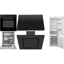 Midea Elektroger&auml;teset, Schwarz, Edelstahl, Metall, Glas, 5-teilig, A+, K&uuml;chenger&auml;te, K&uuml;chenelektroger&auml;te, K&uuml;cheneinbauger&auml;te Set