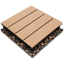 Ambia Garden Terrassenfliese Wpc, Ahorn, Holzwerkstoff, 30x2.1x30 cm, Global Recycled Standard (Grs), rutschfest, witterungsbest&auml;ndig, lichtunempfindlich, Gartenzubeh&ouml;r, Terrassenboden & Balkonbodenbelag, Terrassenfliesen