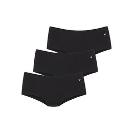 Lascana H&uuml;ftpanty schwarz Gr. 40/42 f&uuml;r Damen. Mit Stickerei. Nachhaltig.