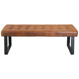 Livetastic Sitzbank, Braun, Metall, Textil, 2-Sitzer, 140x49x48 cm, Esszimmer, B&auml;nke, Sitzb&auml;nke