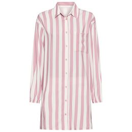 s.Oliver Nachthemd violett Gr. 36 f&uuml;r Damen. V-Ausschnitt und Stickerei, Allover-Druck. Oversize