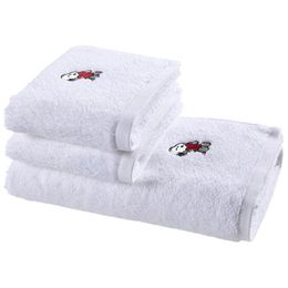 Vossen Frottierset Snoopy Hug, Wei&szlig;, Textil, 3-teilig, Uni, ISO 9001, Fkt, Made in Austria, Oeko-Tex&reg; Standard 100, hochwertige Qualit&auml;t, Badtextilien, Handtuch-Sets