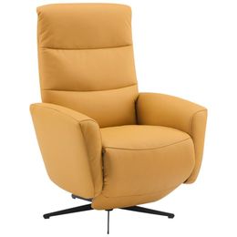 Livetastic Relaxsessel, Gelb, Metall, Echtleder, Rindleder, 76x112x80 cm, Relaxfunktion, Wohnzimmer, Sessel, Relaxsessel