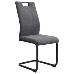CARRYHOME Schwingstuhl, Anthrazit, Schwarz, Metall, Textil, U-Form, 43x98x56 cm, Esszimmer, St&uuml;hle, Esszimmerst&uuml;hle, Schwingst&uuml;hle