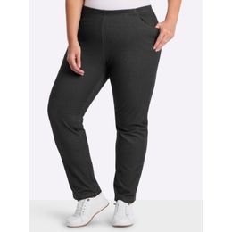sheego Gro&szlig;e Gr&ouml;&szlig;en Freizeithose mit Kontrastn&auml;hten, black-denim, Gr&ouml;&szlig;e 56 - Damen