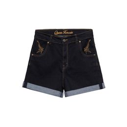 Queen Kerosin Damen Denim Shorts schwarz