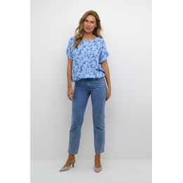 Kaffe Langarm-Bluse Relaxed fit Large Blue Flower Print floral