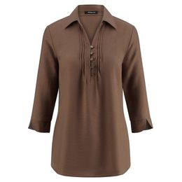 Peter Hahn - Long-Bluse mit Hemdkragen, braun, Gr. 42 / M