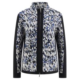 Peter Hahn - Strickjacke mit Stehkragen, blau, Gr. 36 / S - Baumwolle