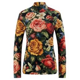efixelle - Shirt mit Stehkragen, schwarz, Gr. 40 / M - Baumwolle