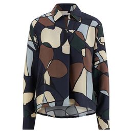 Peter Hahn - Bluse mit V-Ausschnitt, mehrfarbig, Gr. 44 / L