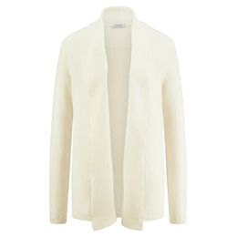 Peter Hahn - Strickjacke mit Kaschmir, weiss, Gr. 46 / L - Schurwolle