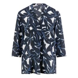 Peter Hahn Basler - Bluse mit Rundhals-Ausschnitt, blau, Gr. 50 / XL
