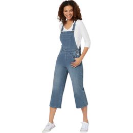 CR&Eacute;ATION L Damen Jeanslatzhose in 3/4-L&auml;nge blue-bleached Gr&ouml;&szlig;e 36