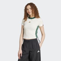 T-Shirt adidas Sportswear "PIZZA GRAPHIC", Damen, Gr. XL, sanftes wei&szlig;, collegiate gr&uuml;n, Obermaterial: 93% Baumwolle, 7% Elasthan, Rundhals, Shirts T-Shirt, aus Baumwolljersey mit Elasthan, pflegeleicht
