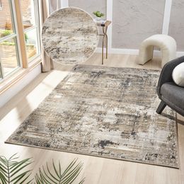 Teppich OTTO HOME "Hamsa, Designer-Teppich", grau, B:320cm H:9mm L:450cm, Kunstfaser, Teppiche, Teppich, dezenter Glanz, Schrumpf-Garn-Effekt, im Vintage-Look, dichte Qualit&auml;t