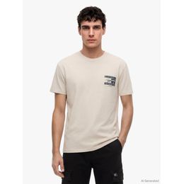 T-Shirt Tommy Jeans "TJM REGULAR SIGNATURE FLAG", Jungen, Gr. L, classic beige, Single Jersey, Obermaterial: 100% Baumwolle, regular fit normal, Rundhals, Shirts T-Shirt