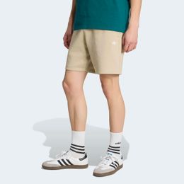 Shorts adidas originals "TREFOIL ESSENTIALS FLEECE", Herren, Gr. L, N-Gr, beige (khaki three, normal, gr.), Obermaterial: 100% Baumwolle, Hosen Shorts