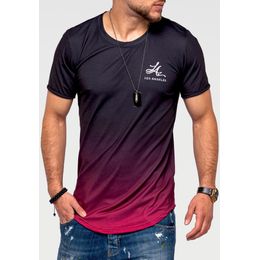 T-Shirt Soulstar "Kurzarm Oversize mit Rundhalsausschnitt Crew Neck f&uuml;r Herren", Jungen, Gr. M, schwarz (schwarz, rot), Obermaterial: 100% Polyester PES., Rundhals, Shirts T-Shirt, im Oversize-Stil