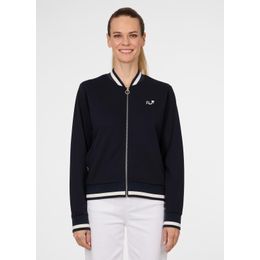 Sweatjacke Ragwear "DORON", Damen, Gr. M, navy, Sweatware, Obermaterial: 50% Baumwolle, 50% Polyester, unifarben mit Farbeinsatz, normal, Rundhals, Sweatjacken Sweatjacke, mit Rei&szlig;verschluss, aus Baumwolle und Polyester, normale Passform