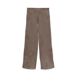 V&eacute;ro Moda Schlupfhose VERO MODA "VMROSIE MW WIDE PANT NOOS", Damen, Gr. M (38), L&auml;nge 32, cocoa braun stripes:wei&szlig; pinstripes, Web, Obermaterial: 88% Viskose, 12% Leinen, gestreift, oversize lang, Hosen Schlupfhose, Viskosemischung, oversize