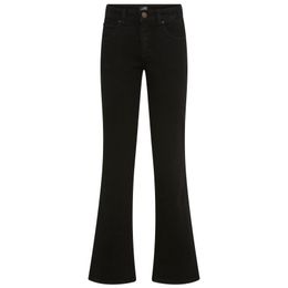 Bootcut-Jeans Arizona "Bund mit seitlichem Gummizugeinsatz", Damen, Gr. 34, N-Gr, schwarz, Jeans, Obermaterial: 98% Baumwolle, 2% Elasthan, unifarben, Basic, bootcut fit lang, Jeans, hohe Leibh&ouml;he, Bootcut, mit Stretch, klassischer 5-Pocket-Style, Topseller