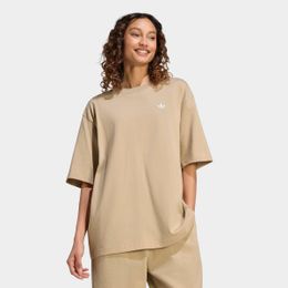 T-Shirt adidas originals "ESS TEE OS", Damen, Gr. L, khaki three, Obermaterial: 100% Baumwolle, Rundhals, Shirts T-Shirt, f&uuml;r Erwachsene, mit Kurzarm, ohne Verschluss